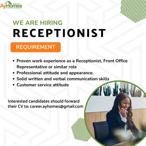 Vacancy Receptionist Jobsvacancies Nigeria