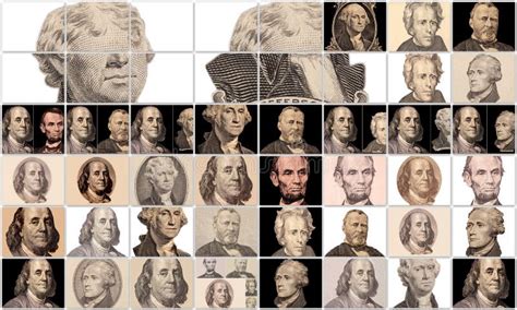 Cartel Con Retratos De Presidentes De Estados Unidos Imagen De Archivo