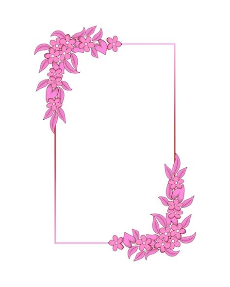 Premium Vector Vintage Rectangular Floral Frame With Hand Drawn Flowers And Leaves
