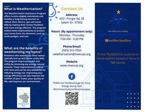 Weatherization Energy Assistance Flyer Santiam Hospital
