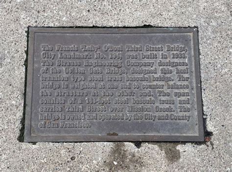 The Francis Lefty Odoul Third Street Bridge Historical Marker