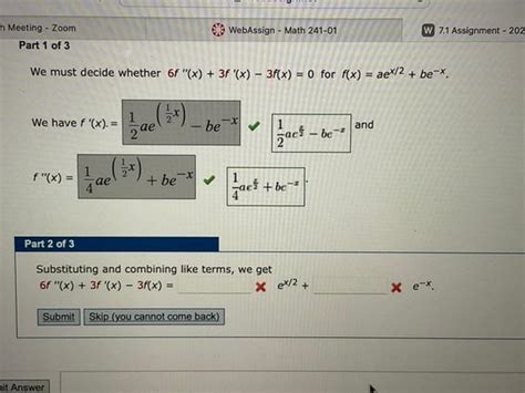 solved we must decide whether 6f′′ x 3f′ x −3f x 0 for
