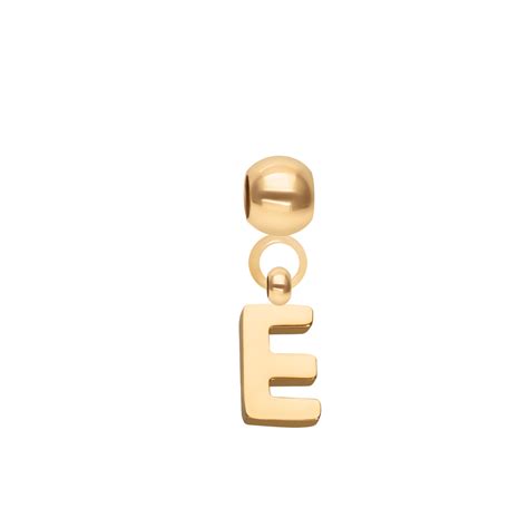 Charming Gold Plated Letter E Pendant