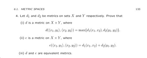 solved 4 let x d and y d2 be metric spaces further