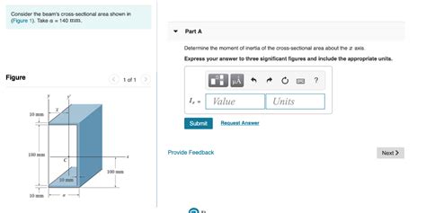 Solved Consider The Beams Cross Sectional Area Shown In