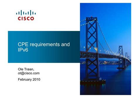 PDF CPE Requirements And IPv Void PDF FileCisco Confidential Past And Present BFD