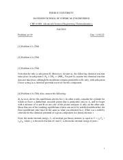 HW Pdf PURDUE UNIVERSITY DAVIDSON Babe OF CHEMICAL ENGINEERING CHE Advanced