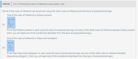 Solved Exercise 322 Proving The Rules Of Inference Using