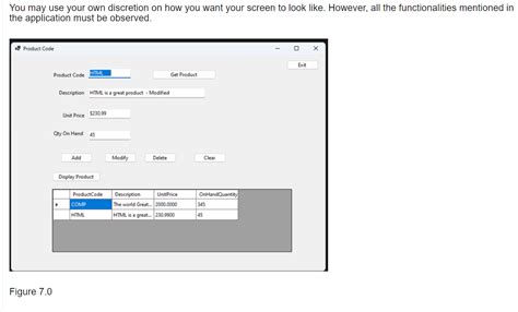 create a database application using entity framework