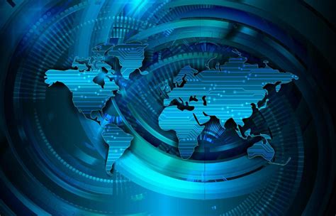 Modern World Map Technology Blue Background 12876864 Vector Art At Vecteezy