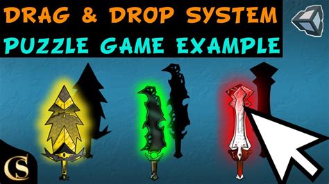 drag and drop system in unity puzzle game example pc and mobile