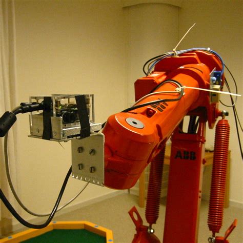 The 6 Dof Abb Irb1400 Industrial Robot Equipped With The Custom Made Download Scientific