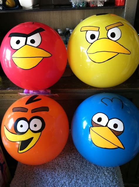 Various Angry Birds Balls Bowling Ball Yard Art Bowling Ball Crafts