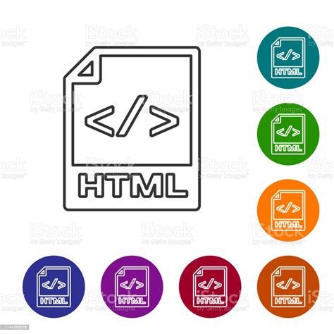 회색 html 파일 문서 아이콘입니다 흰색 배경에 고립 된 html 버튼 라인 아이콘을 다운로드 합니다 html 파일 기호입니다