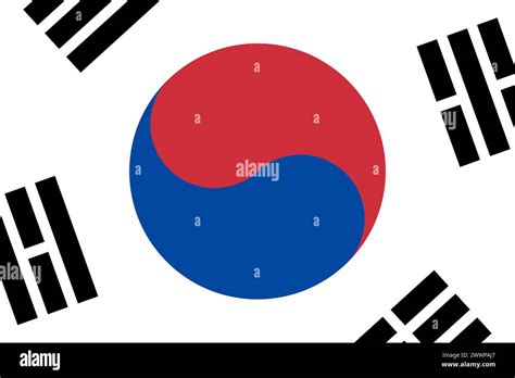 South Korea Flag Rectangular Cutout Of Rotated Vector Flag Stock Vector Image And Art Alamy