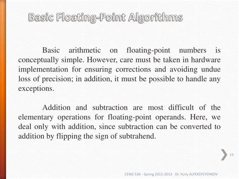 Ppt Advanced Computer Arithmetic Floating Point Arithmetic Week 3