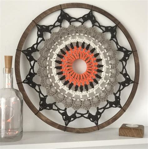 Панно круглое мандала гармония 41 см ажурная вязаная крючком ручная