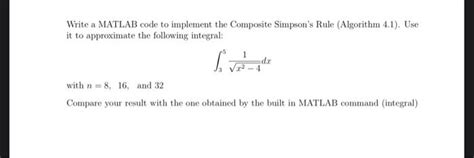 Solved Write A Matlab Code To Implement The Composite
