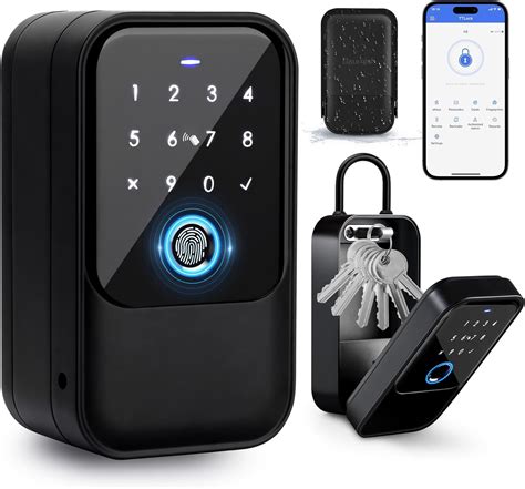 Gaurqiah Smart Key Lock Box Wall Mounted Or Shackle Design Fingerprint Passcode