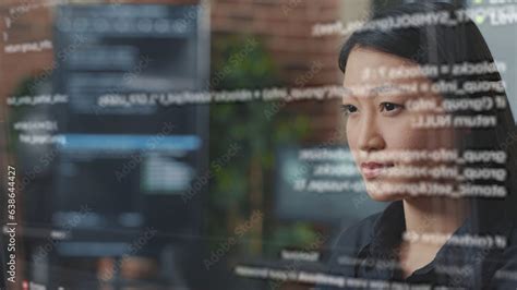 System Administrator Being Helped By Ar Hologram To Visualize Script Writing Code On Computer