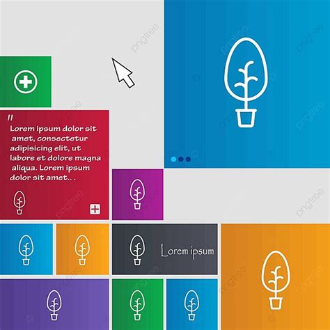 Vector Web Buttons With Cursor Pointer Featuring A Modern Tree Icon