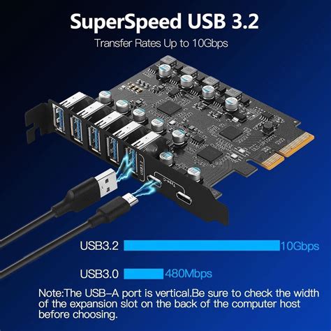 Luom Usb 3 2 Pci E Expansion Card 7port 2x Usb C 5x Usb A Pci E X1 To Usb 3 2 Hub Adapter