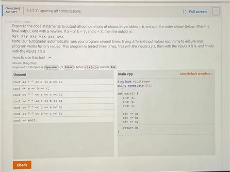 solved challengeactivity3 6 2 outputting all
