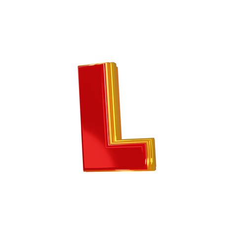 Glossy Red Alphabet With Yellow 3d Letter L 36876770 Png