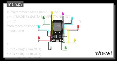 Sasita4ทำไฟดิสโก้หมุน Wokwi Esp32 Stm32 Arduino Simulator