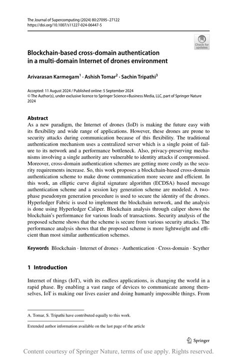 Blockchain Based Cross Domain Authentication In A Multi Domain Internet
