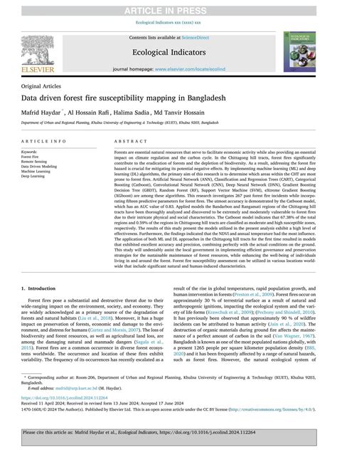 Gis Geospatial Remotesensing Elsevier Ecologicalindicators