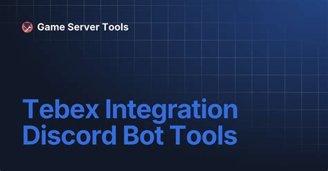 Tebex Integration Discord Bot Tools Game Server Tools