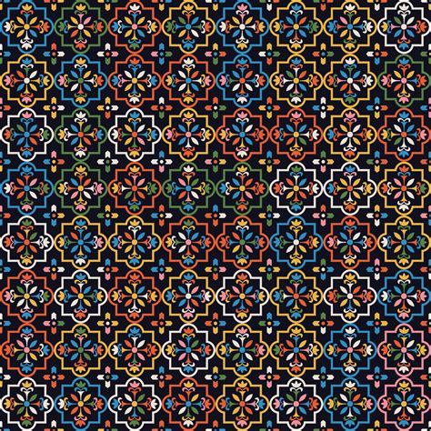 Abstract Retro Geometric Seamless Pattern Bright Colorful Nostalgic Background Design Vector