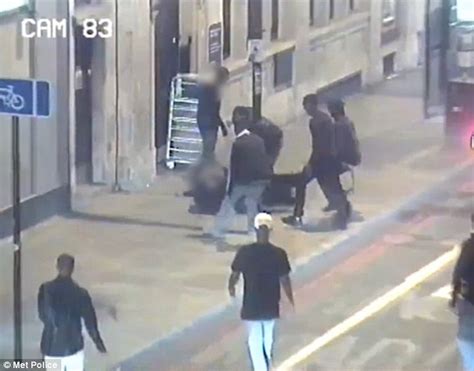 Camden Cctv Footage Shows A Man Being Stabbed During A Mass Brawl Daily Mail Online