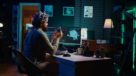 It Specialist Using Eeg Headset Deep Stock Footage Sbv 348876617