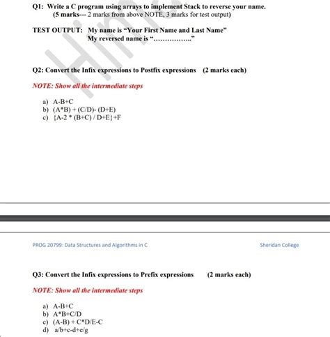 Solved Q1 Write A C Program Using Arrays To Implement Stack