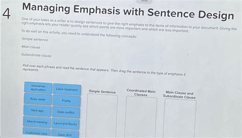 4nmanaging Emphasis With Sentence Designnone Of