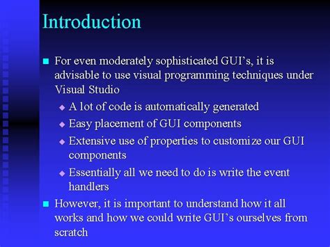 Object Oriented Programming Graphical User Interfaces Dr Mike