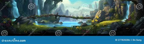 The Image Depicts A 2d Game Environment Stock Illustration
