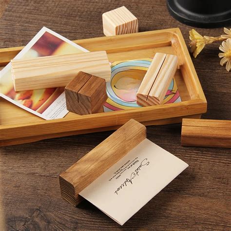 천연 나무 메모 클립 나무 카드 사진 거치대 클램프 스탠드 카드 데스크탑 메시지 공예 웨딩 파티 이벤트 장식