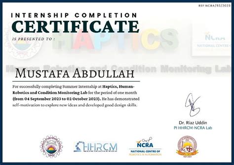 Mustafa Abdullah On Linkedin Hapticslab Internshipcompletion 10 Comments