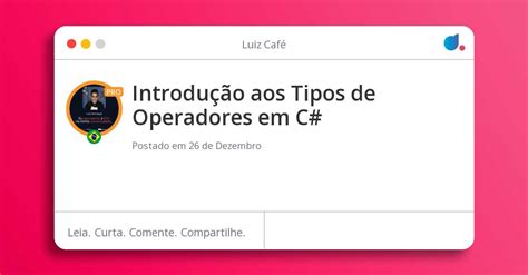 Introdução Aos Tipos De Operadores Em C