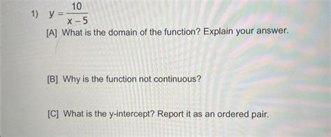 solved 1 y x−510 [a] what is the domain of the function
