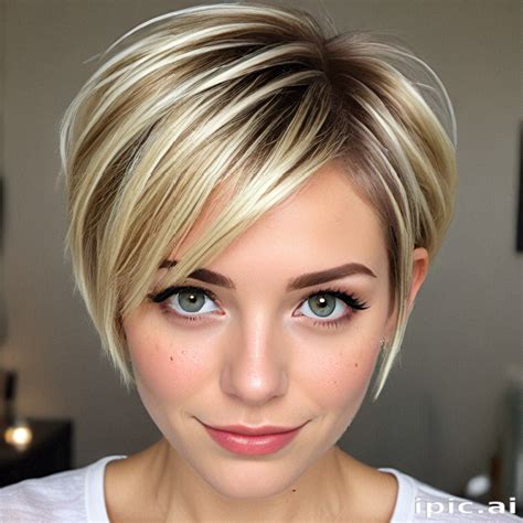 Stylish Short Blonde Haircut With Elegant Layers And Soft Highlights