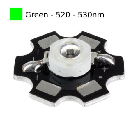 3w Green Led On Star Board Heatsink High Intensity Green Led Module