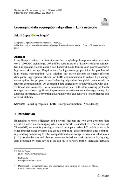 Pdf Leveraging Data Aggregation Algorithm In Lora Networks
