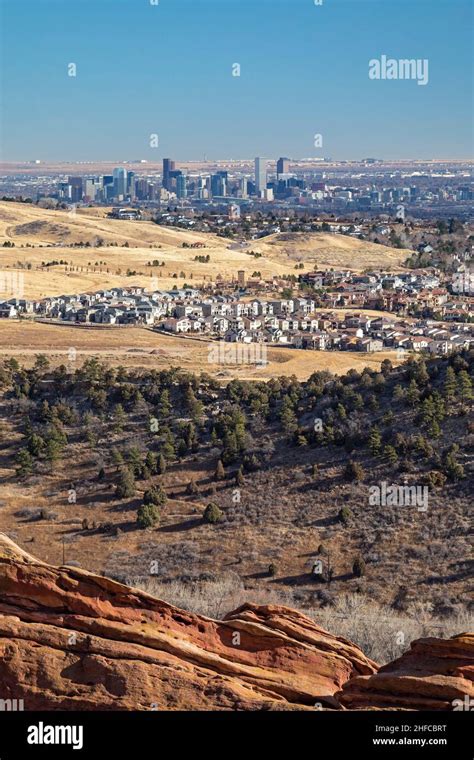 Morrison Colorado Downtown Denver From Red Rocks Ampitheatre A