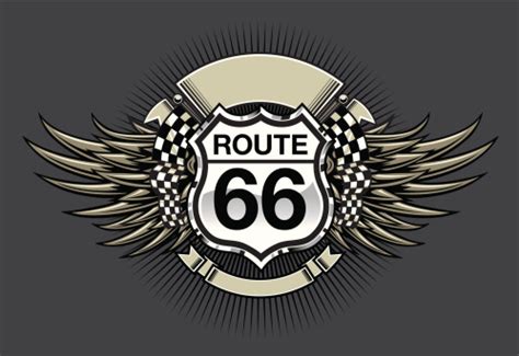 Route 66 Racing Emblem Stock Illustration Download Image Now Istock