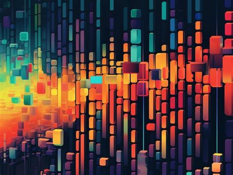 Premium Ai Image Colorful Vertical Blockchain Inspired Art Technology