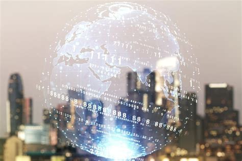 Premium Photo Abstract Virtual Coding Concept And World Map Hologram On Blurry Skyline